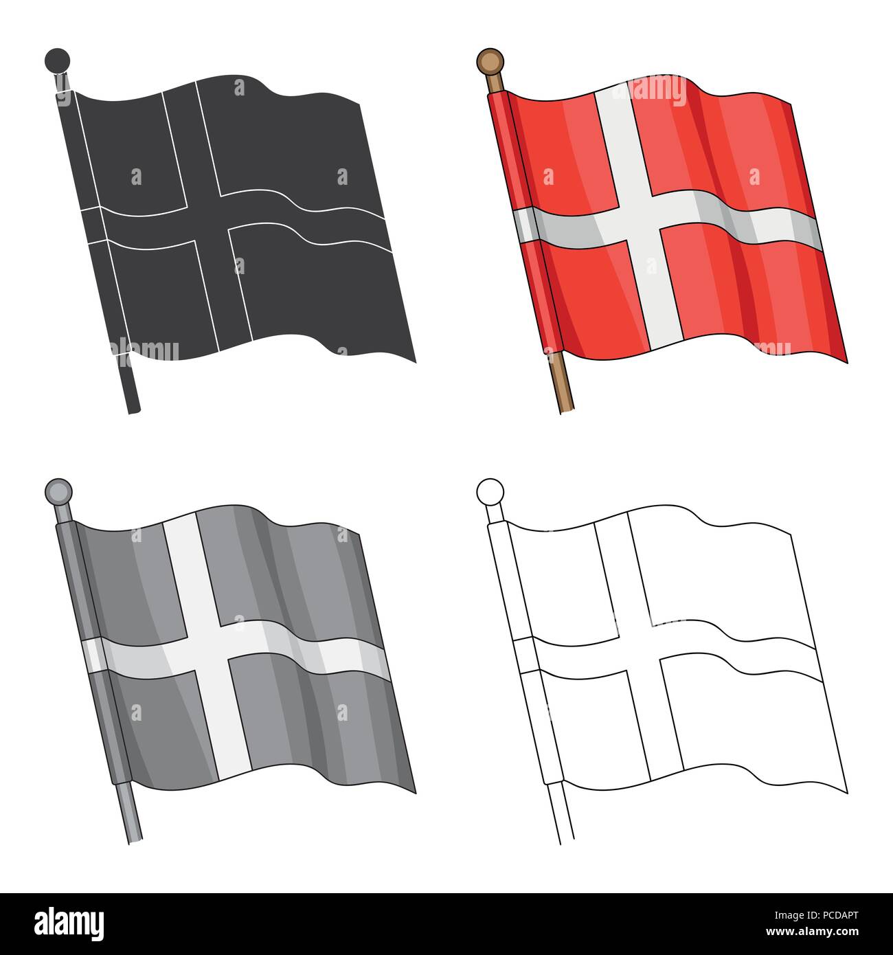 Flag,single icon in cartoon style.Flag, vector symbol stock ...