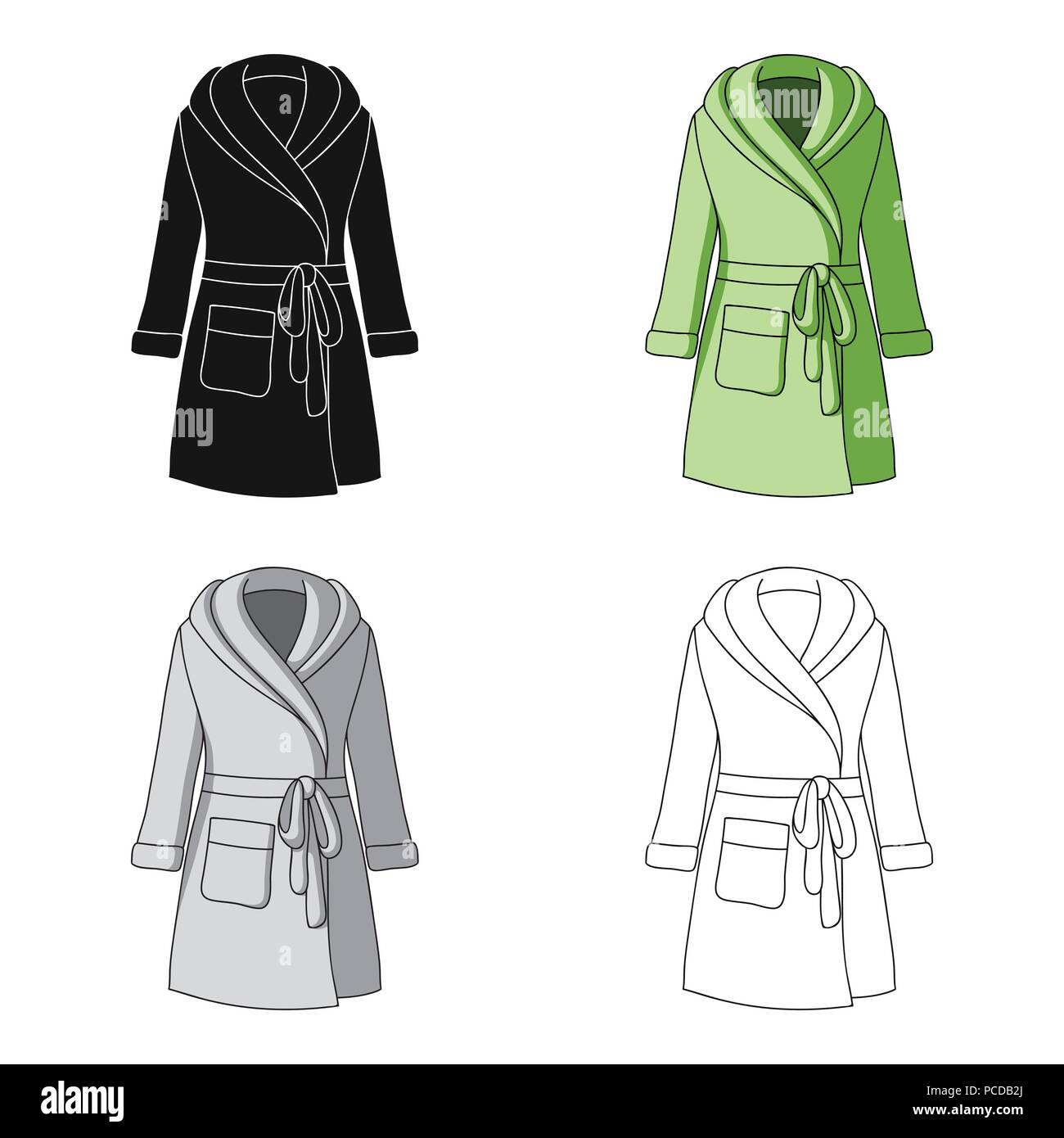 Green lady's gown after bath. Home clothes for women. Woman clothes ...