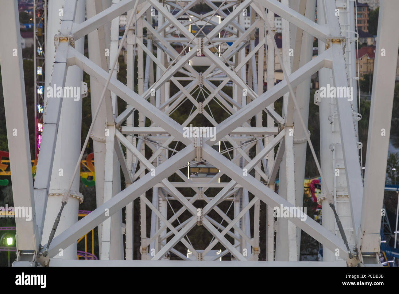 Details of the ferris wheel close-up, cab and mounts Stock Photo - Alamy