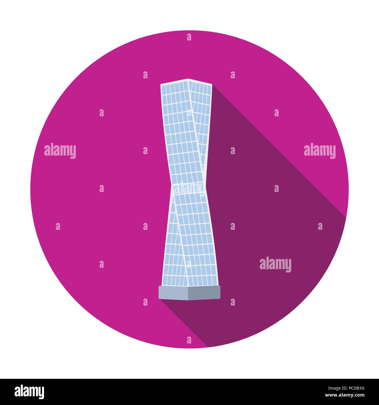 The Shanghai Tower icon in flat style isolated on white background ...