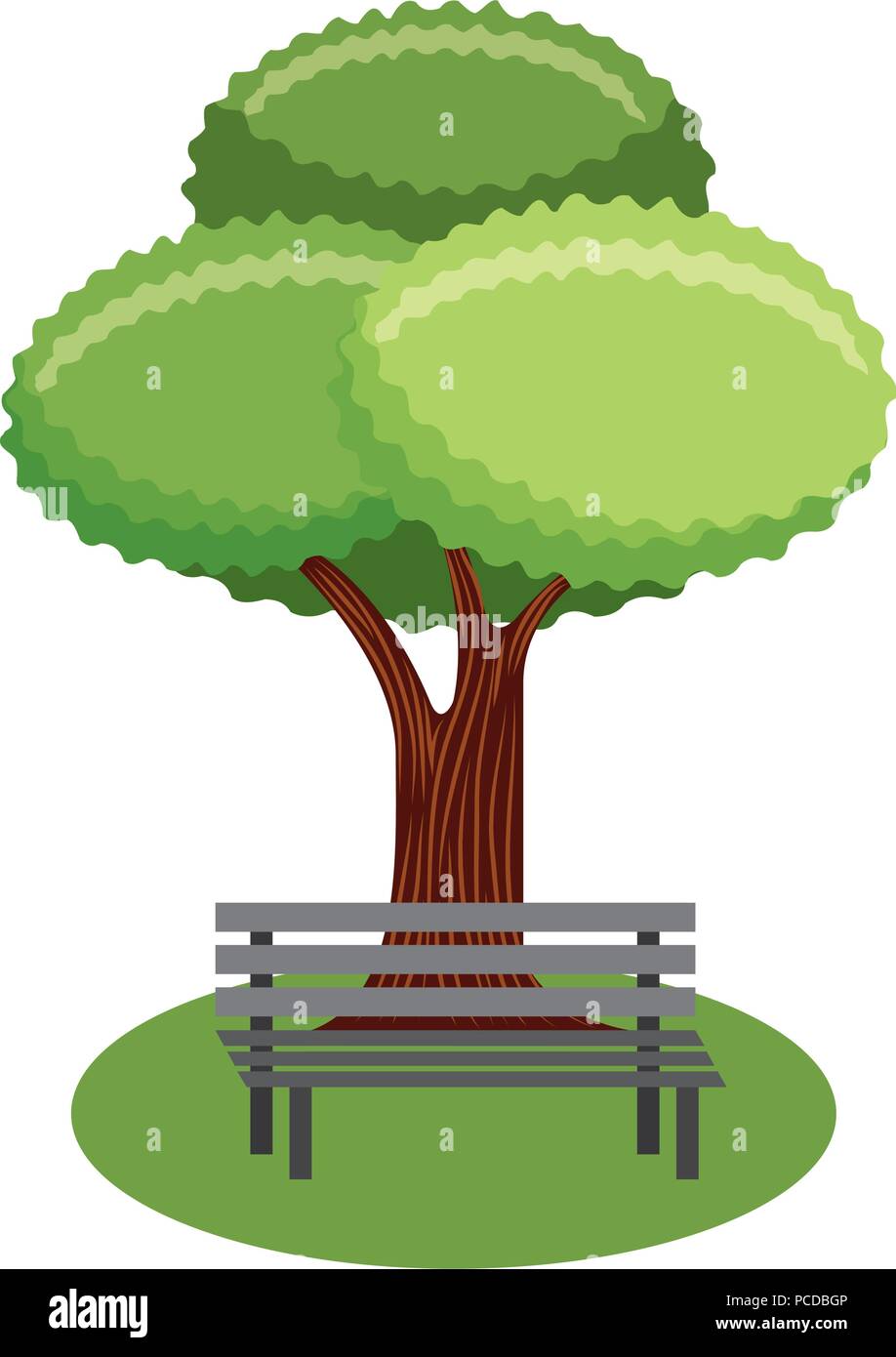 tree plant with chair park isolated icon vector illustration design ...