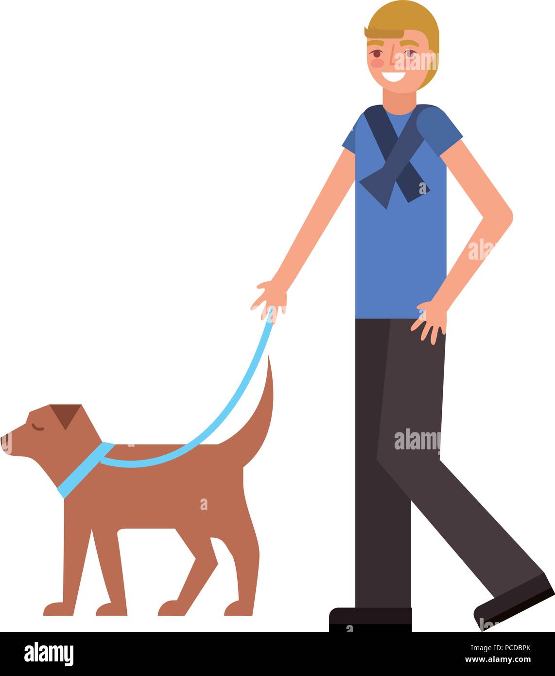 young man with dog mascot avatar character vector illustration design ...