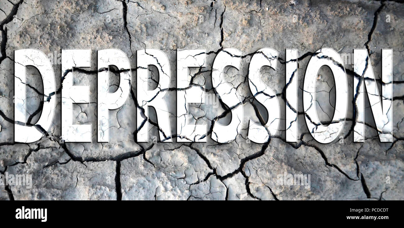 Depression - World with cracks Stock Photo - Alamy