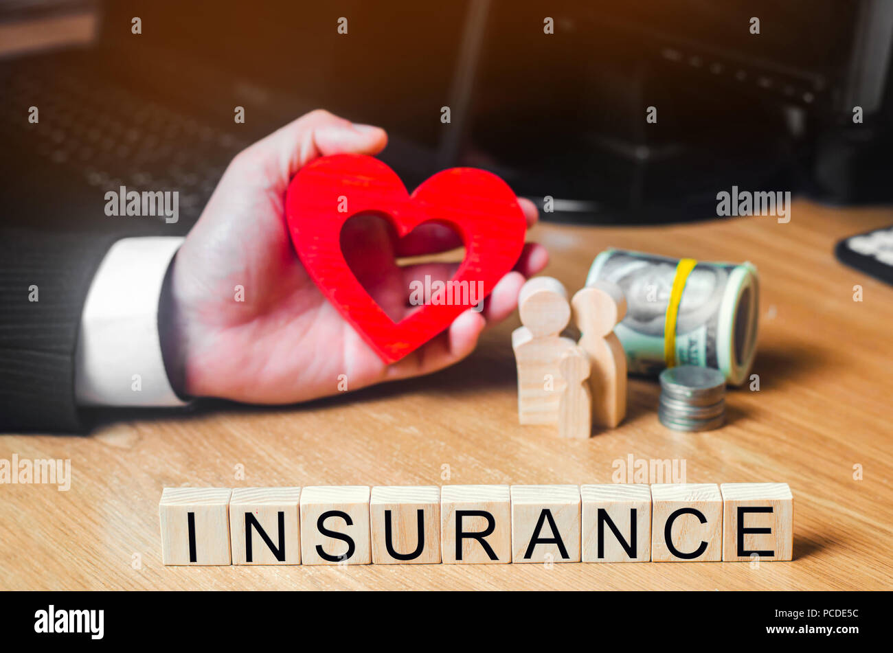 concept medical insurance, family, children, life insurance. heart in ...