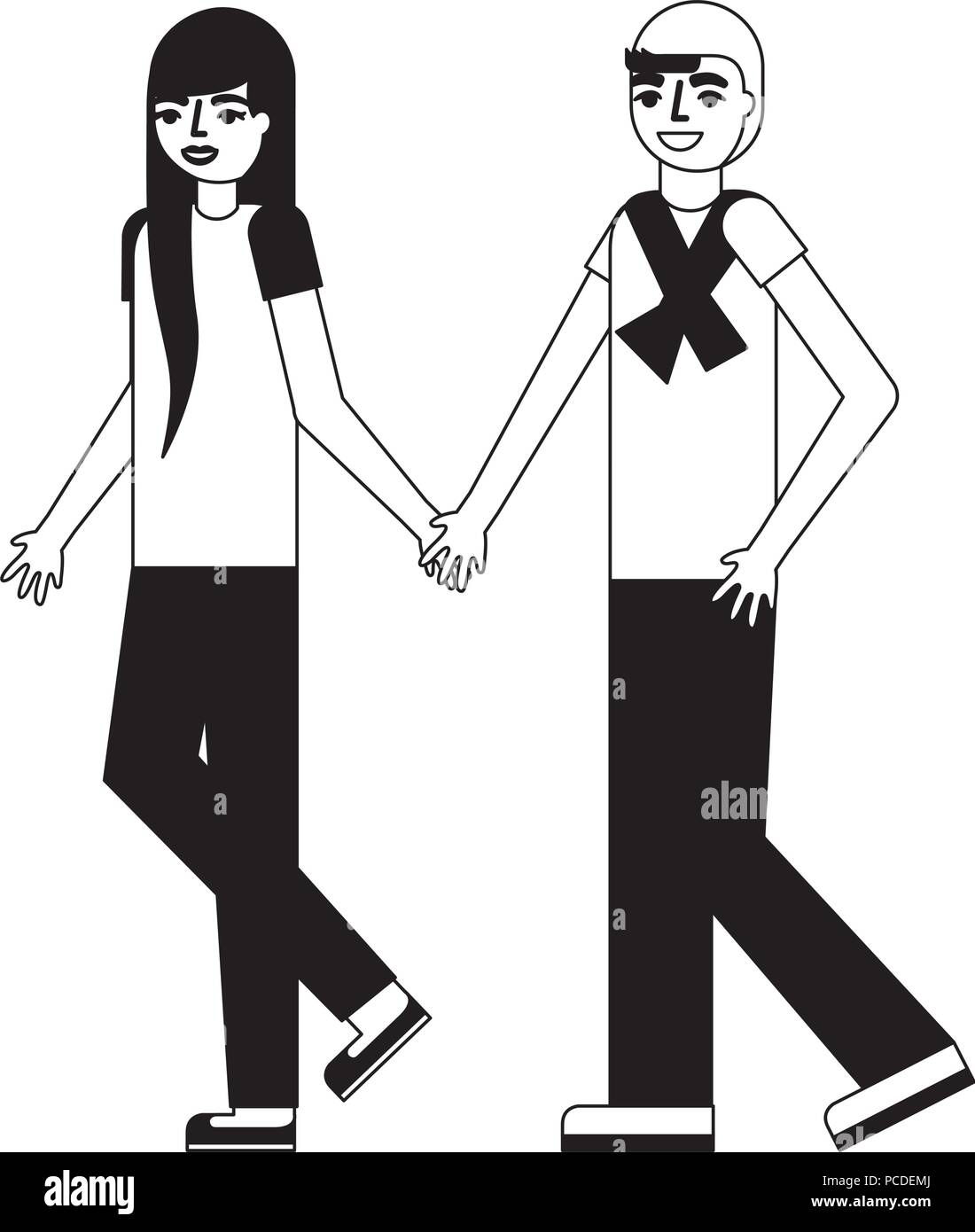 cute couple avatar character vector illustration design Stock Vector ...