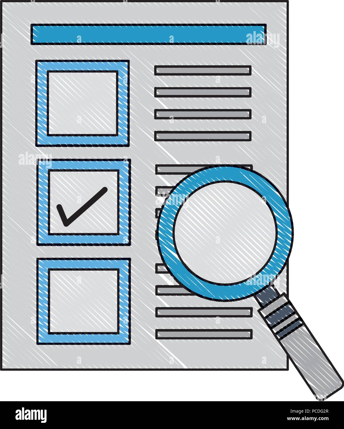 document file with magnifying glass isolated icon vector illustration ...