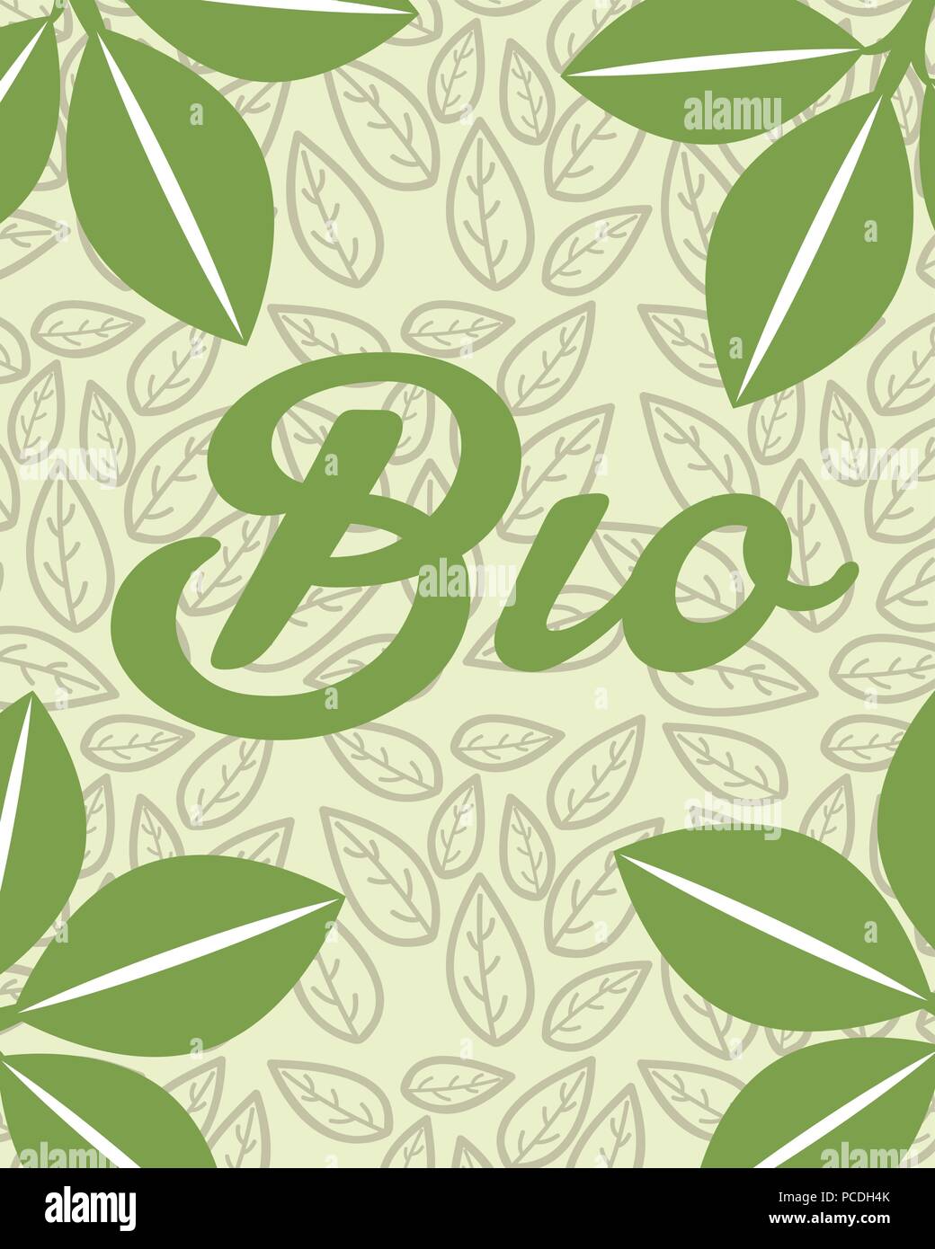 green leaves foliage nature bio card vector illustration Stock Vector ...