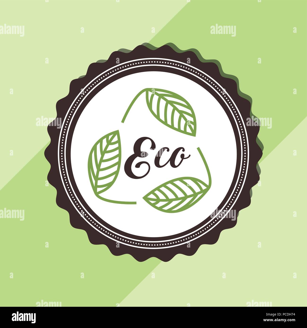 leaves label eco environment emblem vector illustration Stock Vector ...