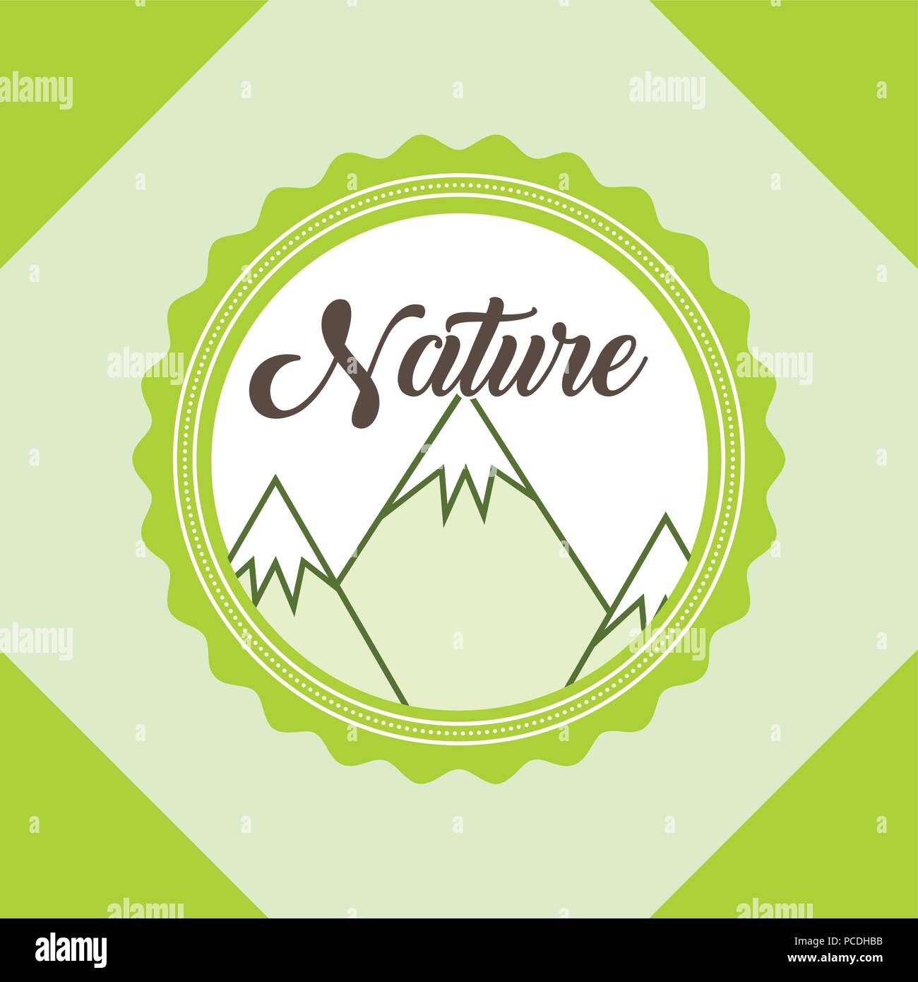 mountains peaks landscape nature label vector illustration Stock Vector ...
