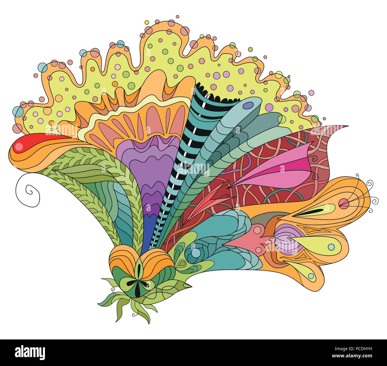 Zentangle stylized flower. Hand Drawn lace vector illustration Stock ...