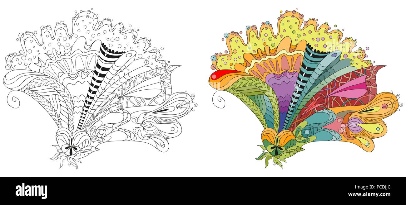 Zentangle stylized flower. Hand Drawn lace vector illustration Stock ...