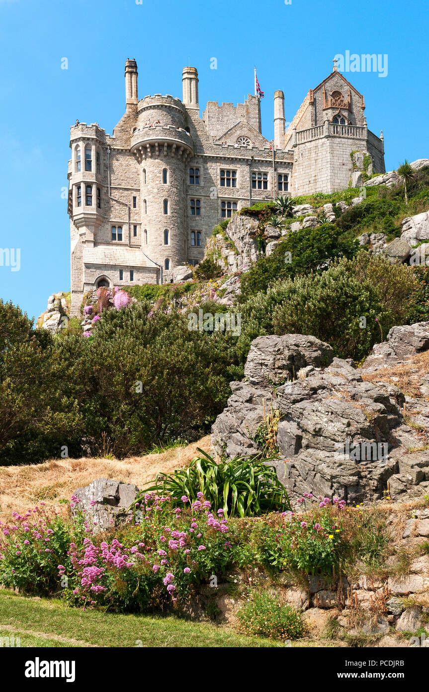 castle on st.michaels mount, marazion, cornwall, england, uk ...
