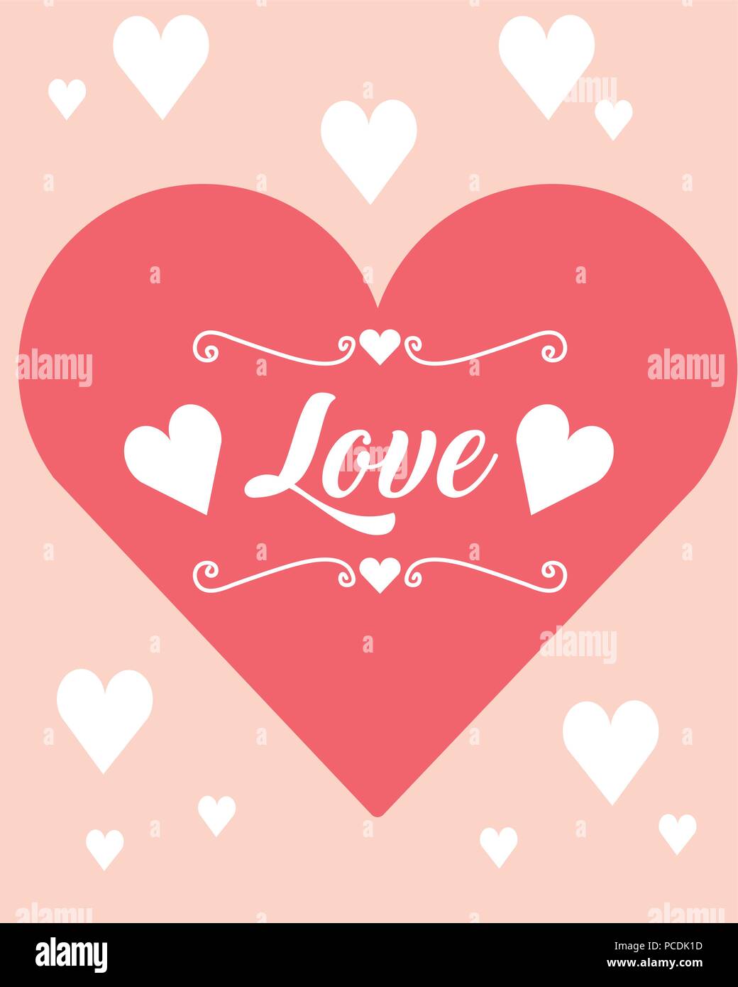 love lettering in heart romance style vector illustration Stock Vector ...