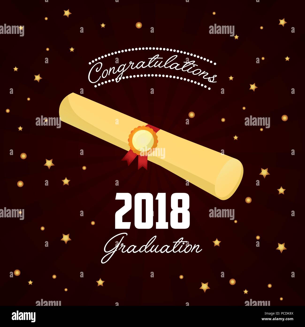 congratulations graduation brown stars background parchment vector ...