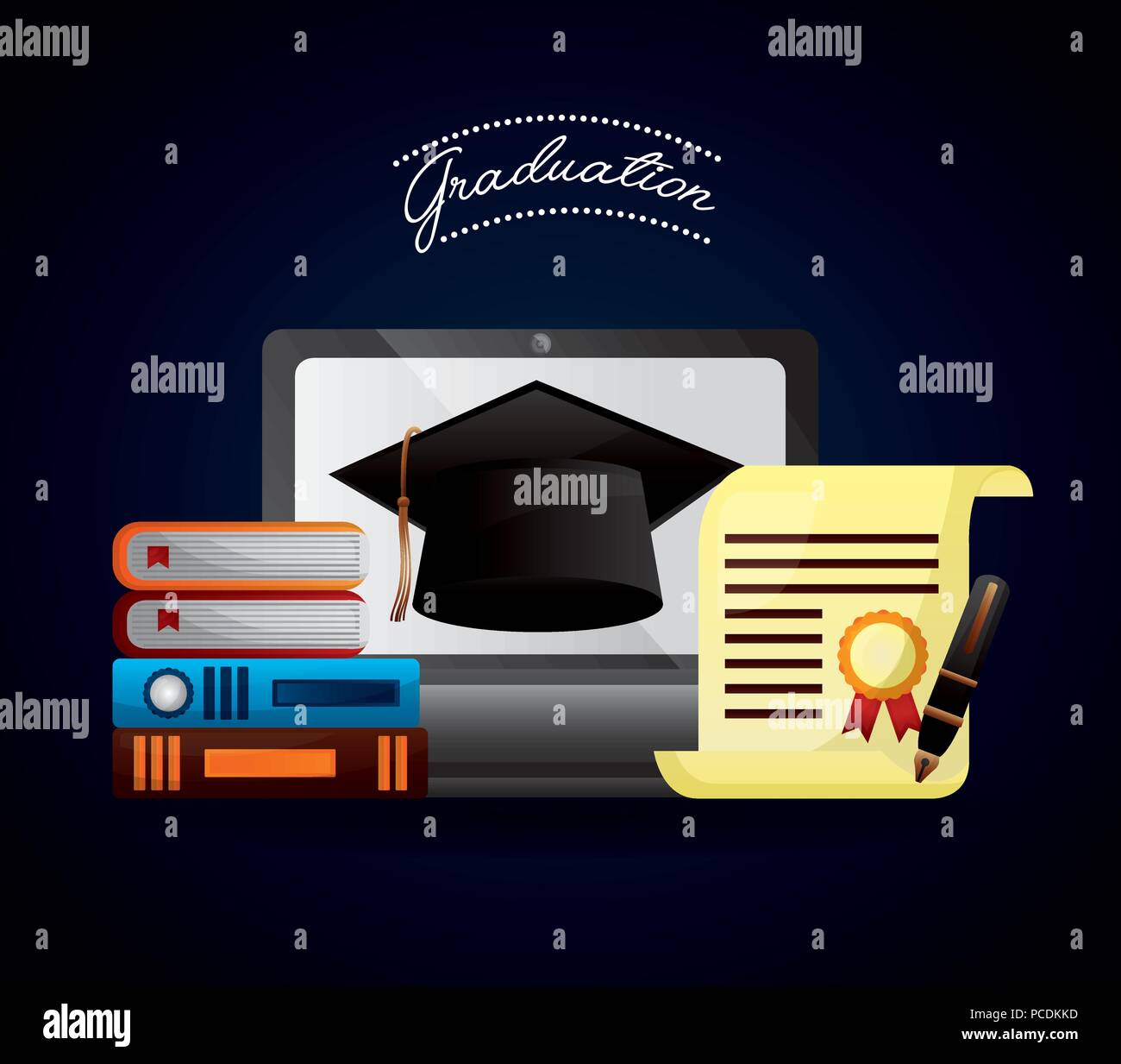 Graduationcap vector vectors hi-res stock photography and images - Alamy