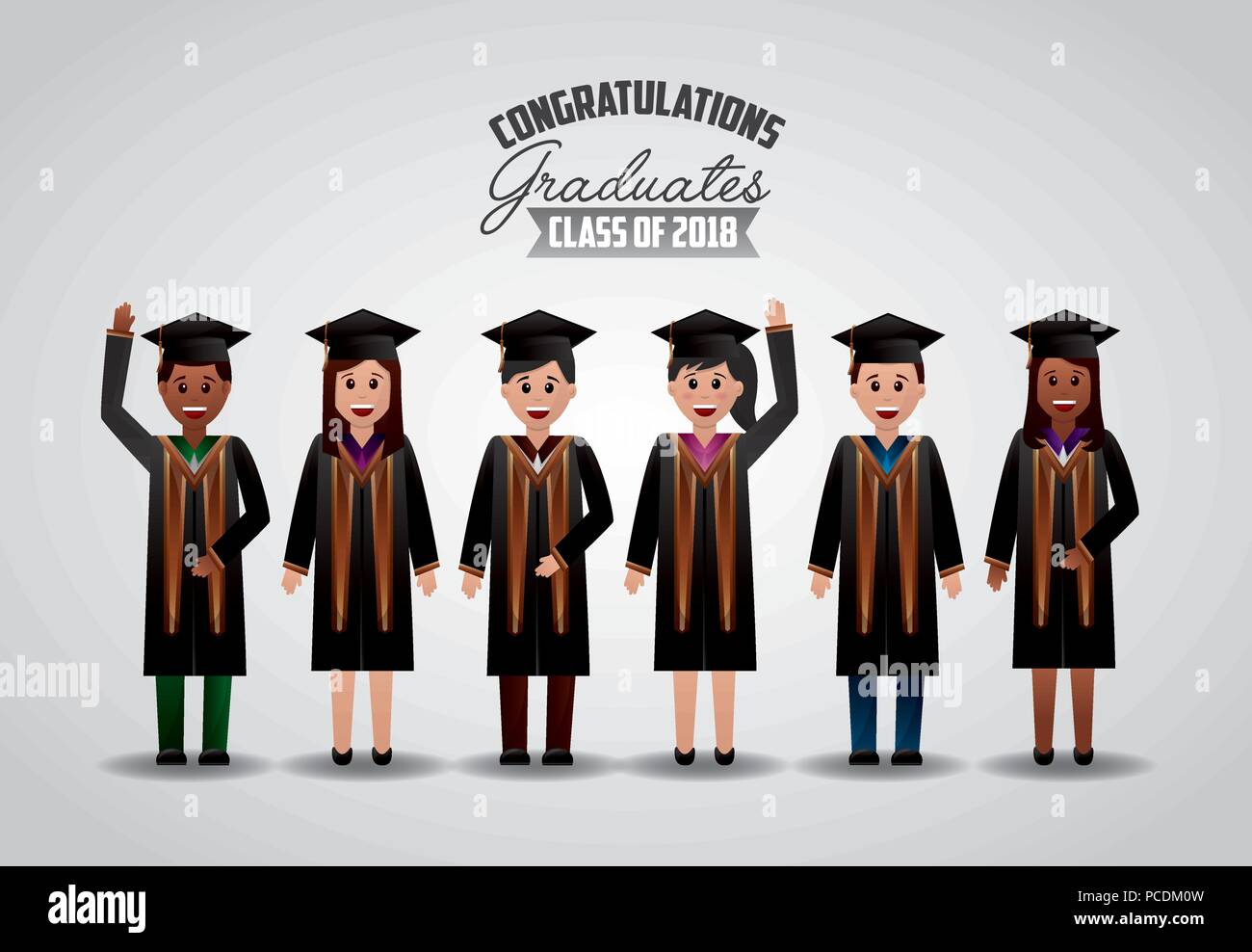 congratulations graduation happy students greeting certificate vector ...