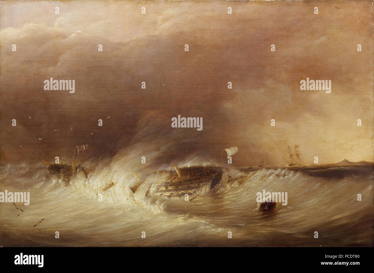 55 The wreck of HMS Hero in the Texel, 25 December 1811 Stock Photo - Alamy