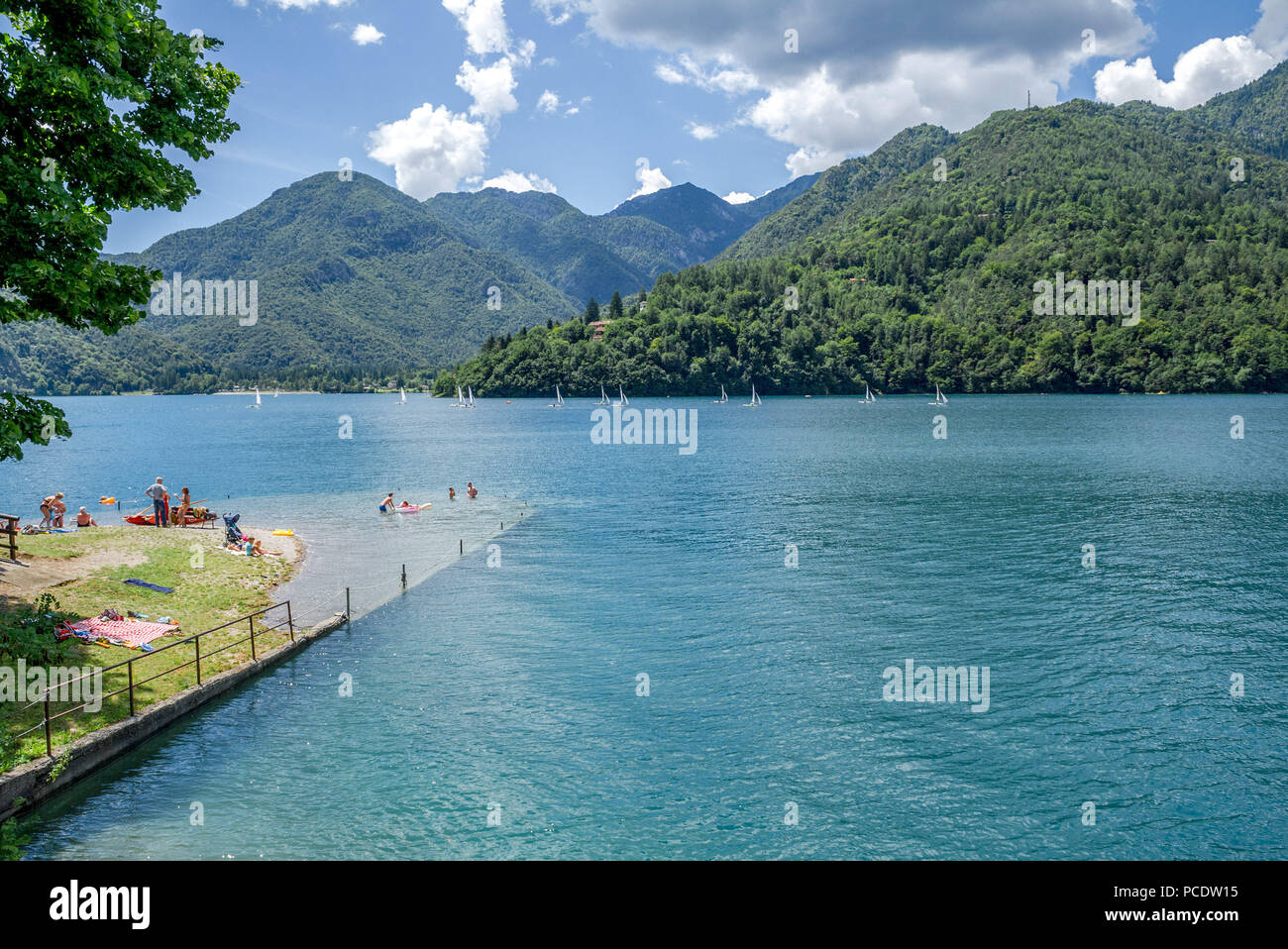 Lake Ledro in the Italian alps Stock Photo - Alamy