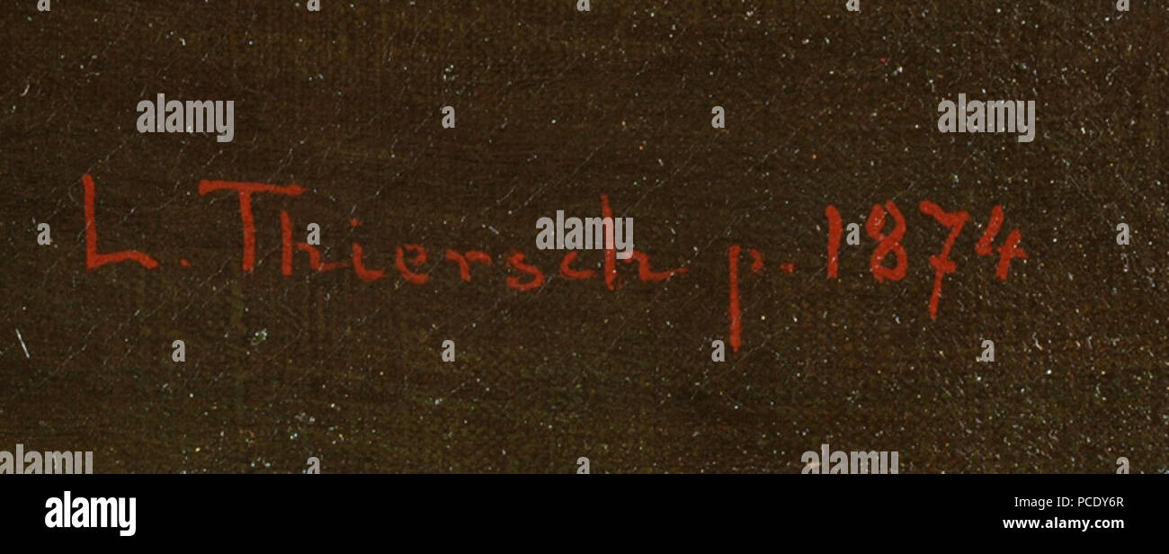 381 Ludwig Thiersch - Unergründlich (signature detail), 1874 Stock ...