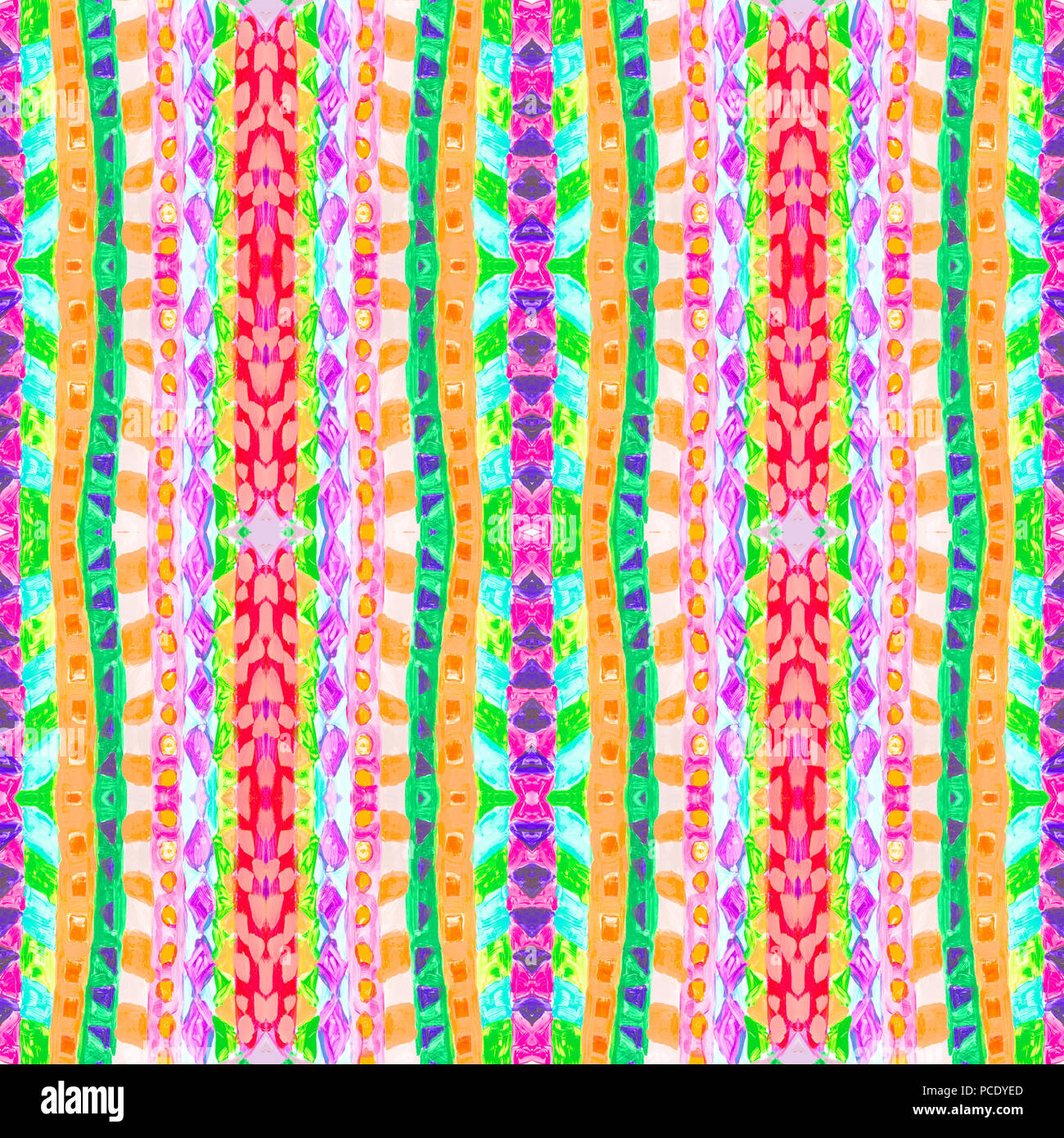 Hand drawn abstract striped colorful seamless pattern with ethnic and ...