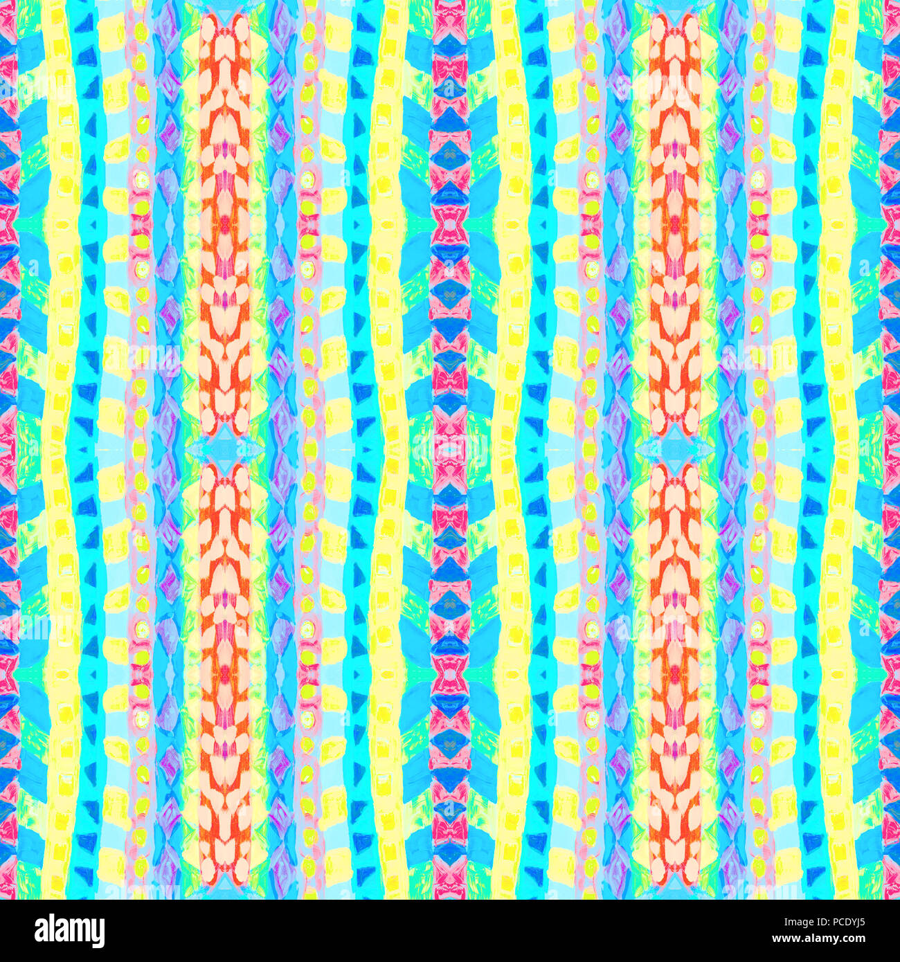 Hand drawn abstract striped colorful seamless pattern with ethnic and ...