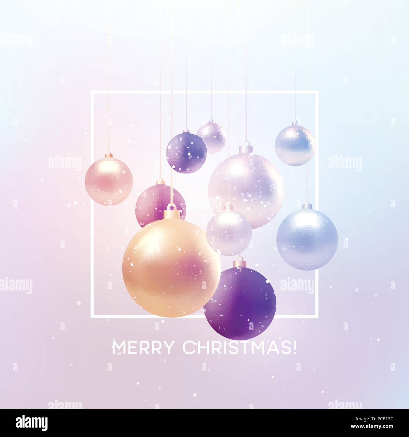 Christmas background with baubles and place for text. Vector ...