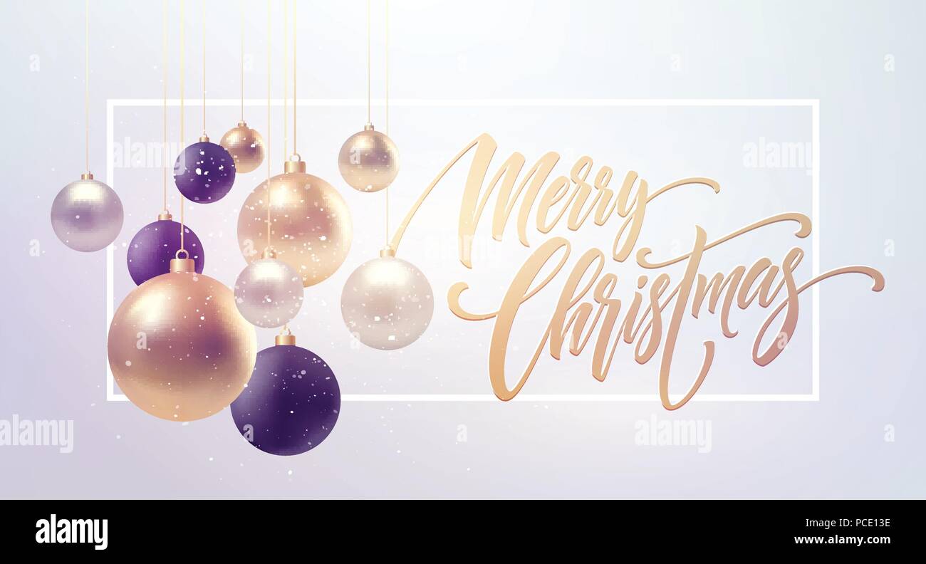 Christmas background with baubles and place for text. Vector ...