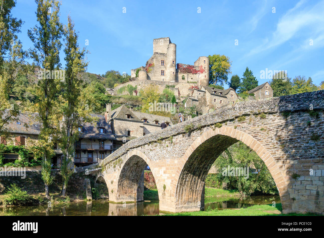 France, Aveyron, Belcastel, labelled Les Plus Beaux Villages de France ...