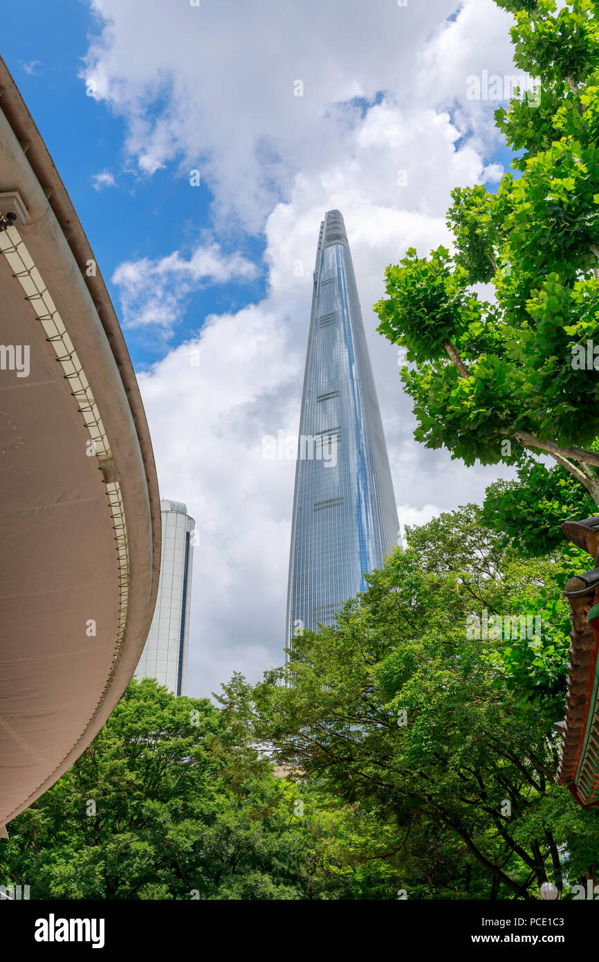 Seoul, South Korea - July 3, 2018 : Lotte World Tower and cityscape in ...