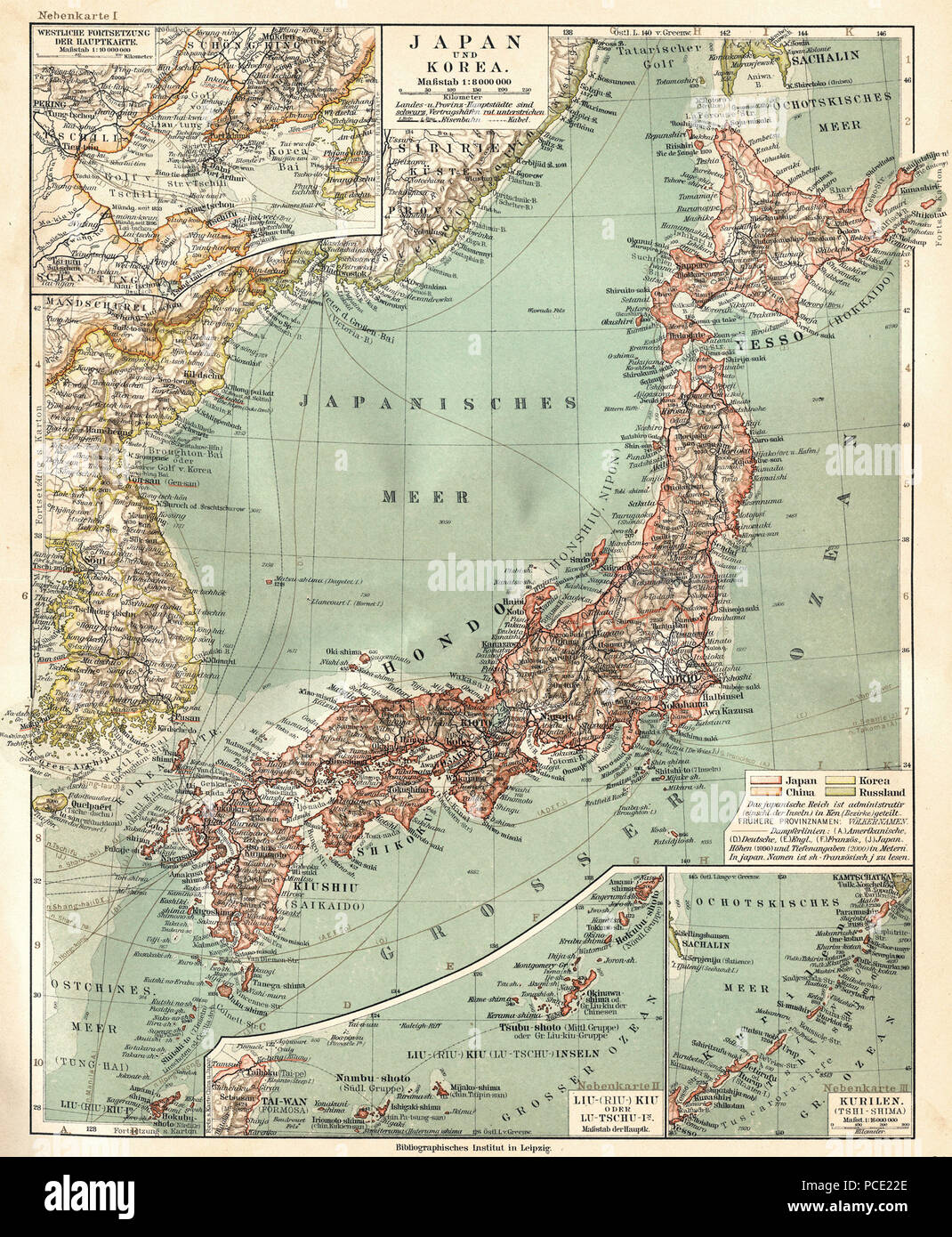 2 084 japan-und-korea (1905 Stock Photo - Alamy
