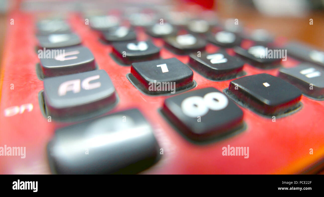 Macro shot of a calculator keypad with selective focus Stock Photo - Alamy
