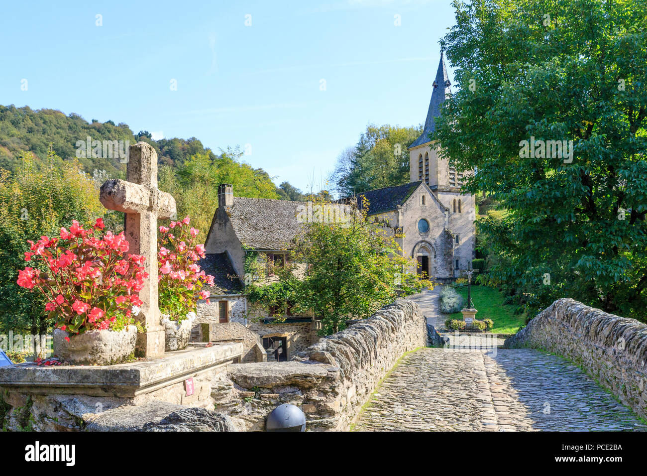 France, Aveyron, Belcastel, labelled Les Plus Beaux Villages de France ...