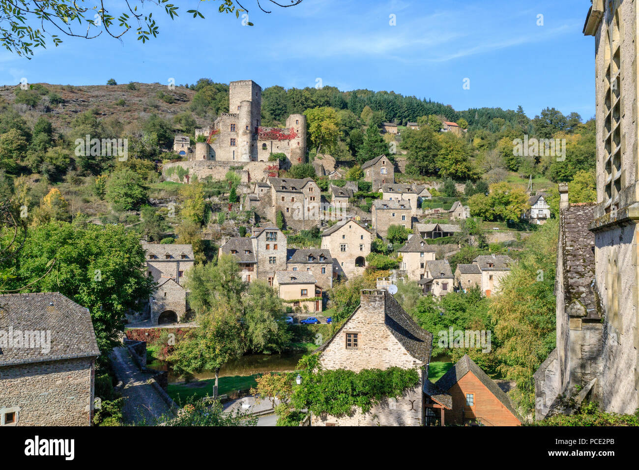 France, Aveyron, Belcastel, labelled Les Plus Beaux Villages de France ...