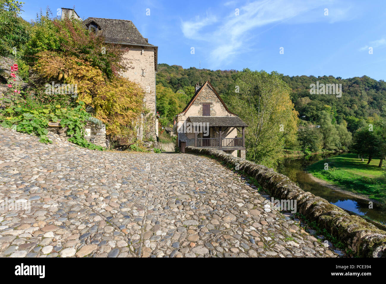 France, Aveyron, Belcastel, labelled Les Plus Beaux Villages de France ...