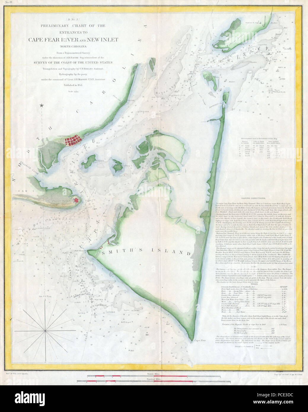 8 1853 U.S.C.S. Map of Cape Fear, North Carolina - Geographicus ...