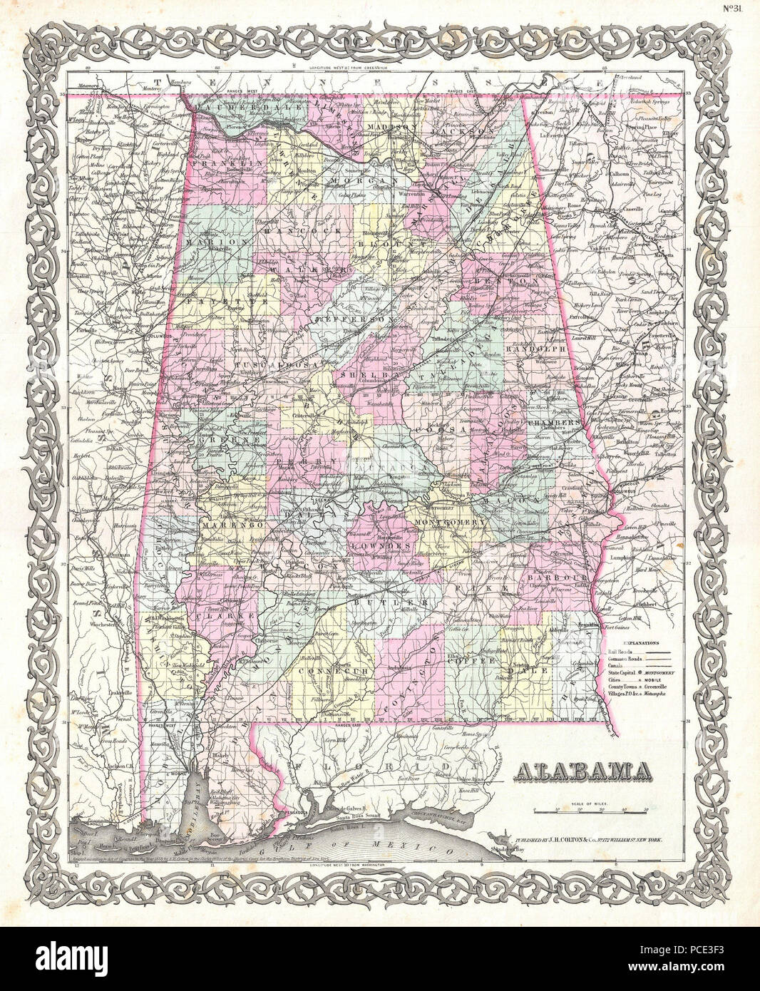 Map of alabama hi-res stock photography and images - Alamy