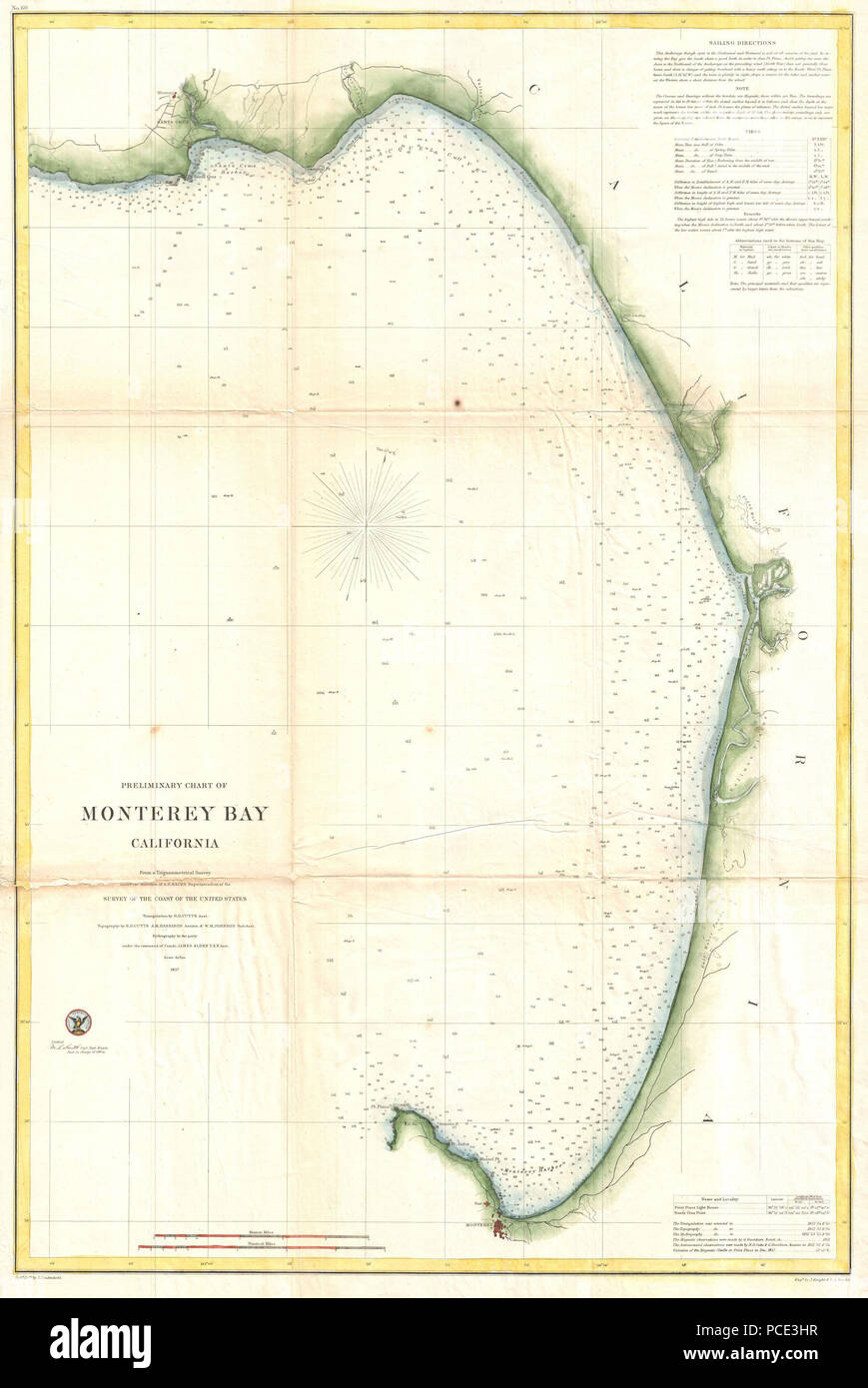 9 1857 U.S. Coast Survey Map of Monterey Bay, California - Geographicus ...