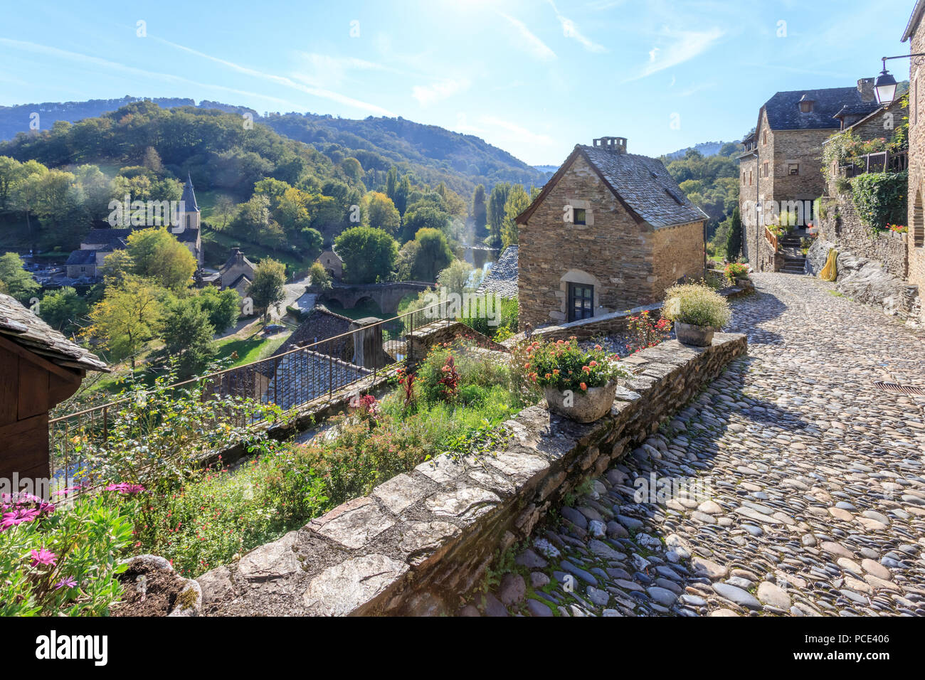 France, Aveyron, Belcastel, labelled Les Plus Beaux Villages de France ...