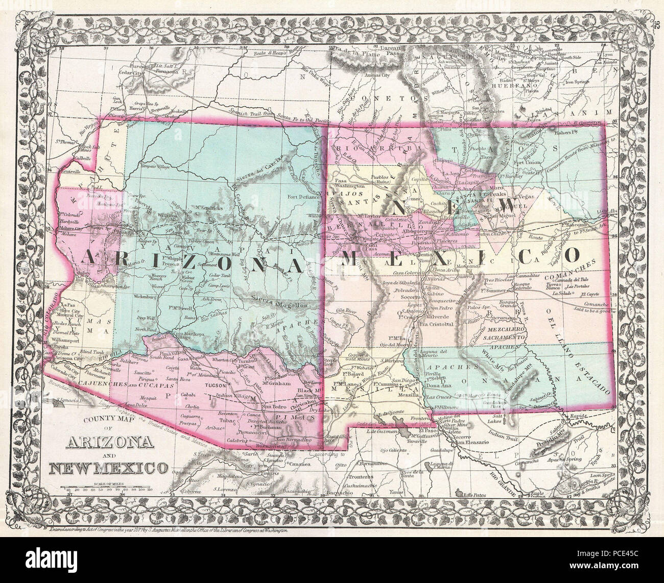 Map of arizona hi-res stock photography and images - Alamy