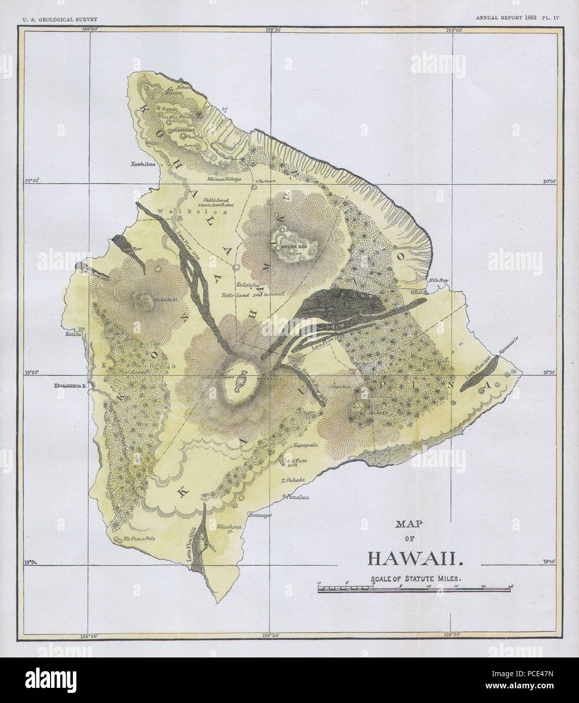 Map of the island of hawaii hi-res stock photography and images - Alamy