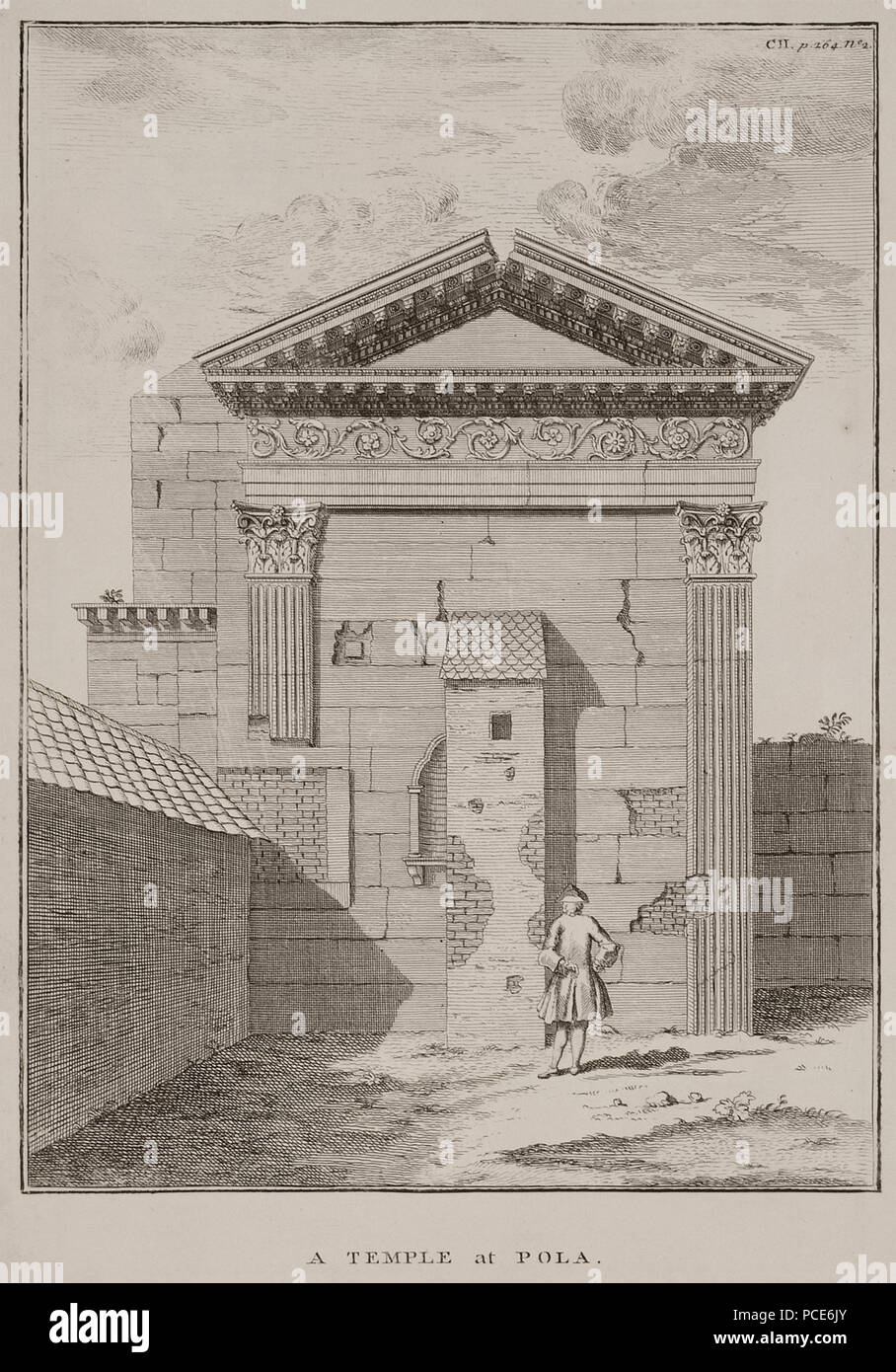 22 A temple at Pola - Pococke Richard - 1745 Stock Photo - Alamy