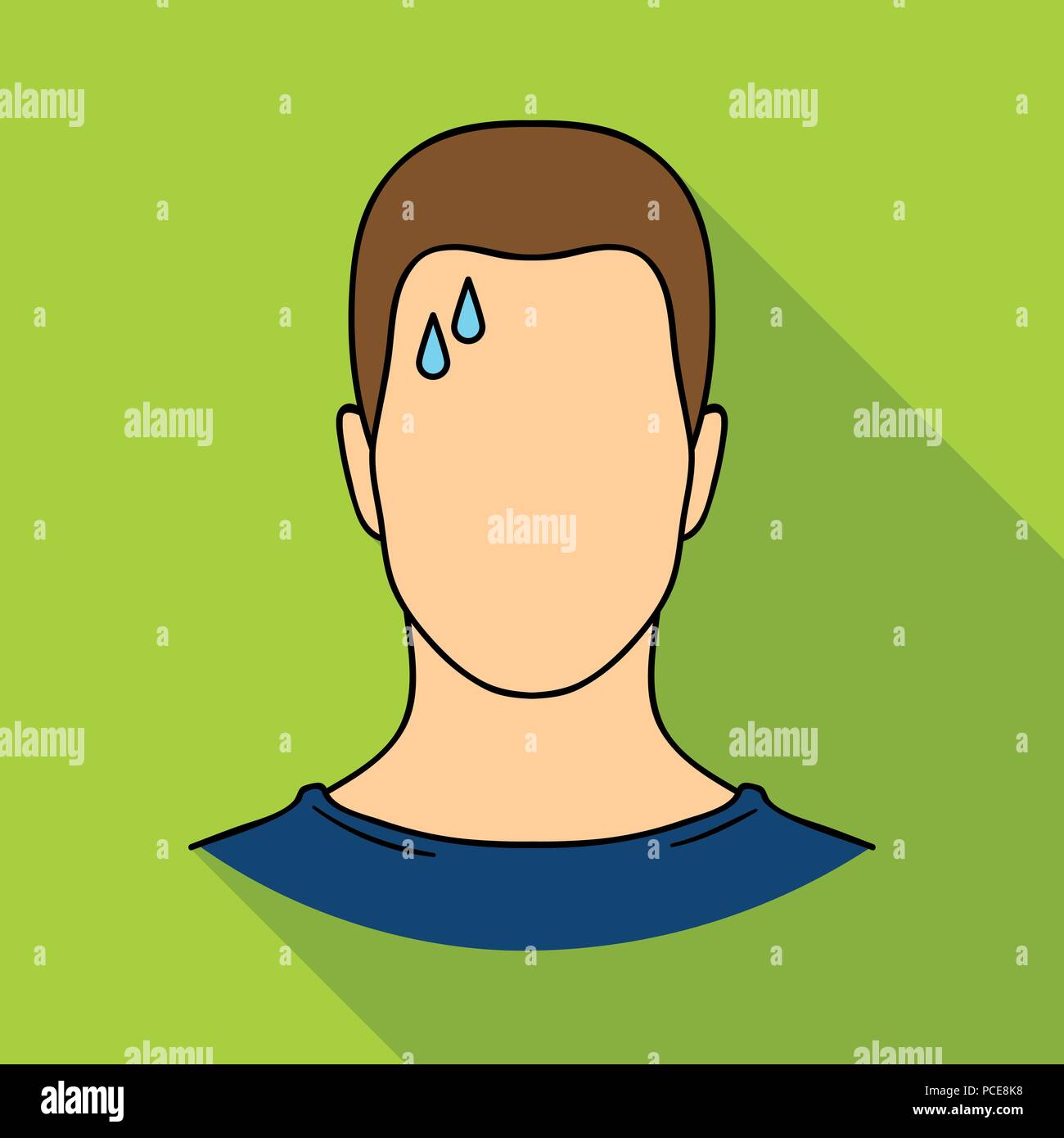 A sweaty man.The man is sweating from diabetes.Diabetes single icon in ...