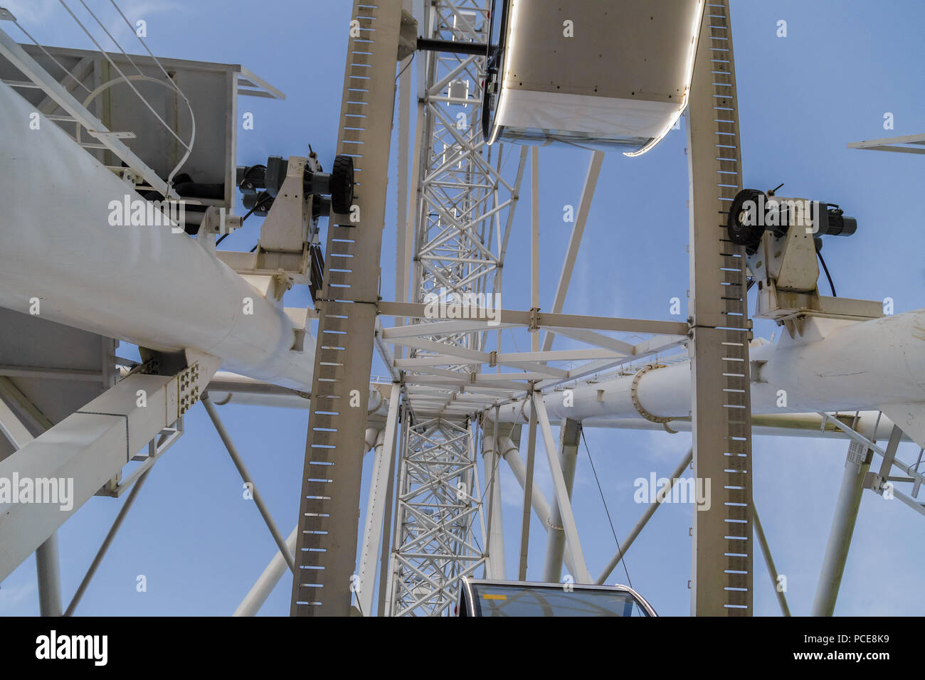 Details of the ferris wheel close-up, cab and mounts Stock Photo - Alamy