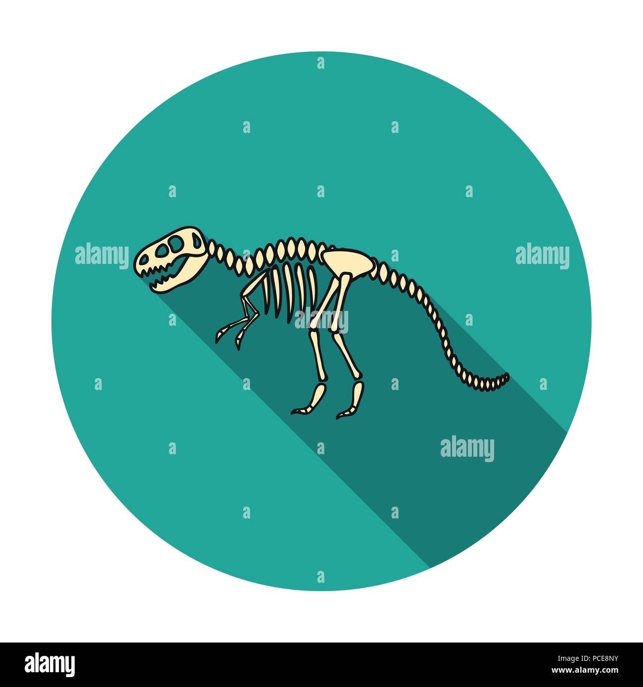 Tyrannosaurus rex icon in flat style isolated on white background ...