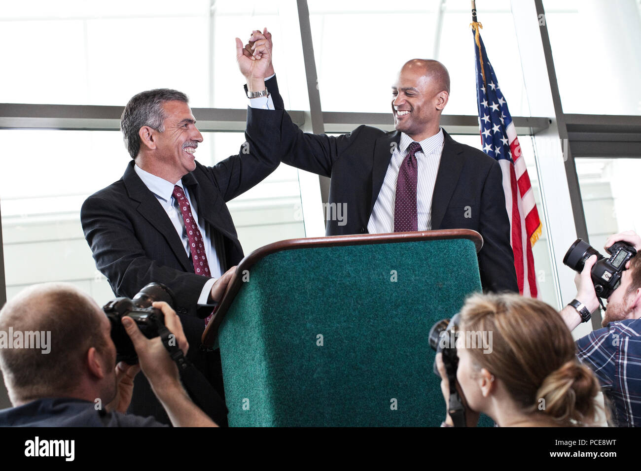 Photographers taking photographs at a political gathering Stock Photo ...