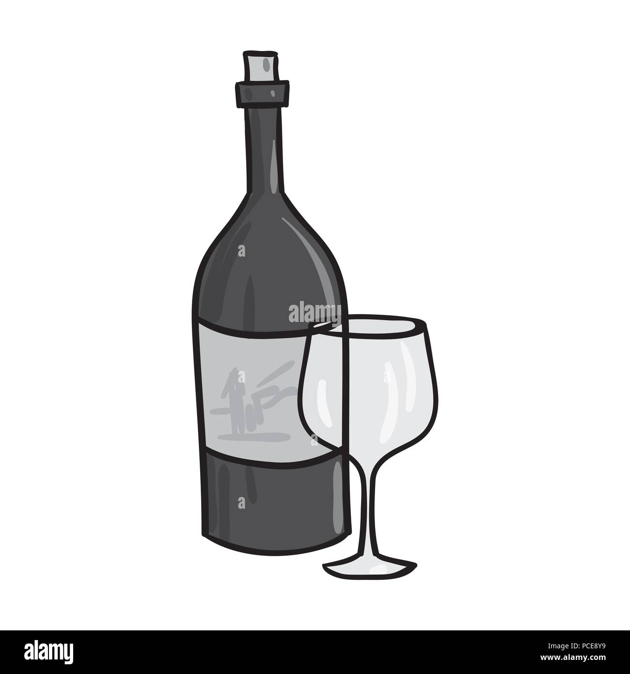 Italian wine from Italy icon in monochrome style isolated on white ...