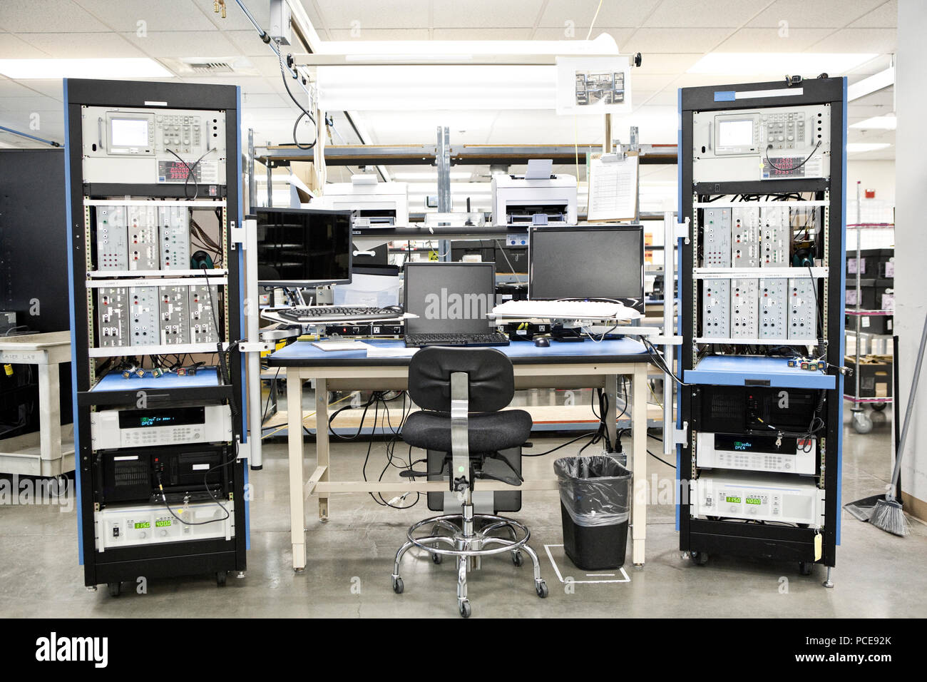 A workbench location in a technical research and development site Stock ...