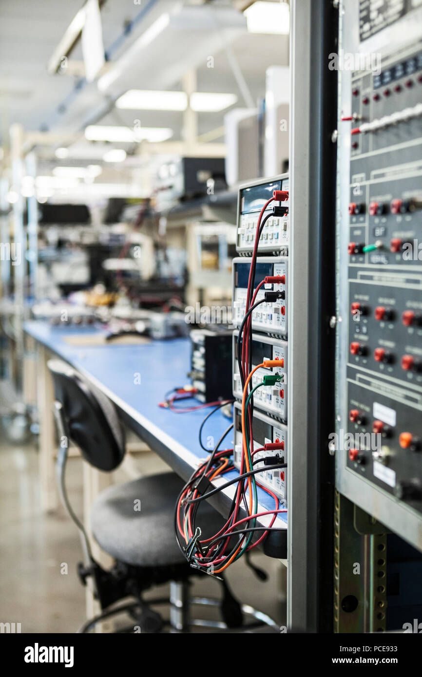 A workbench location in a technical research and development site Stock ...