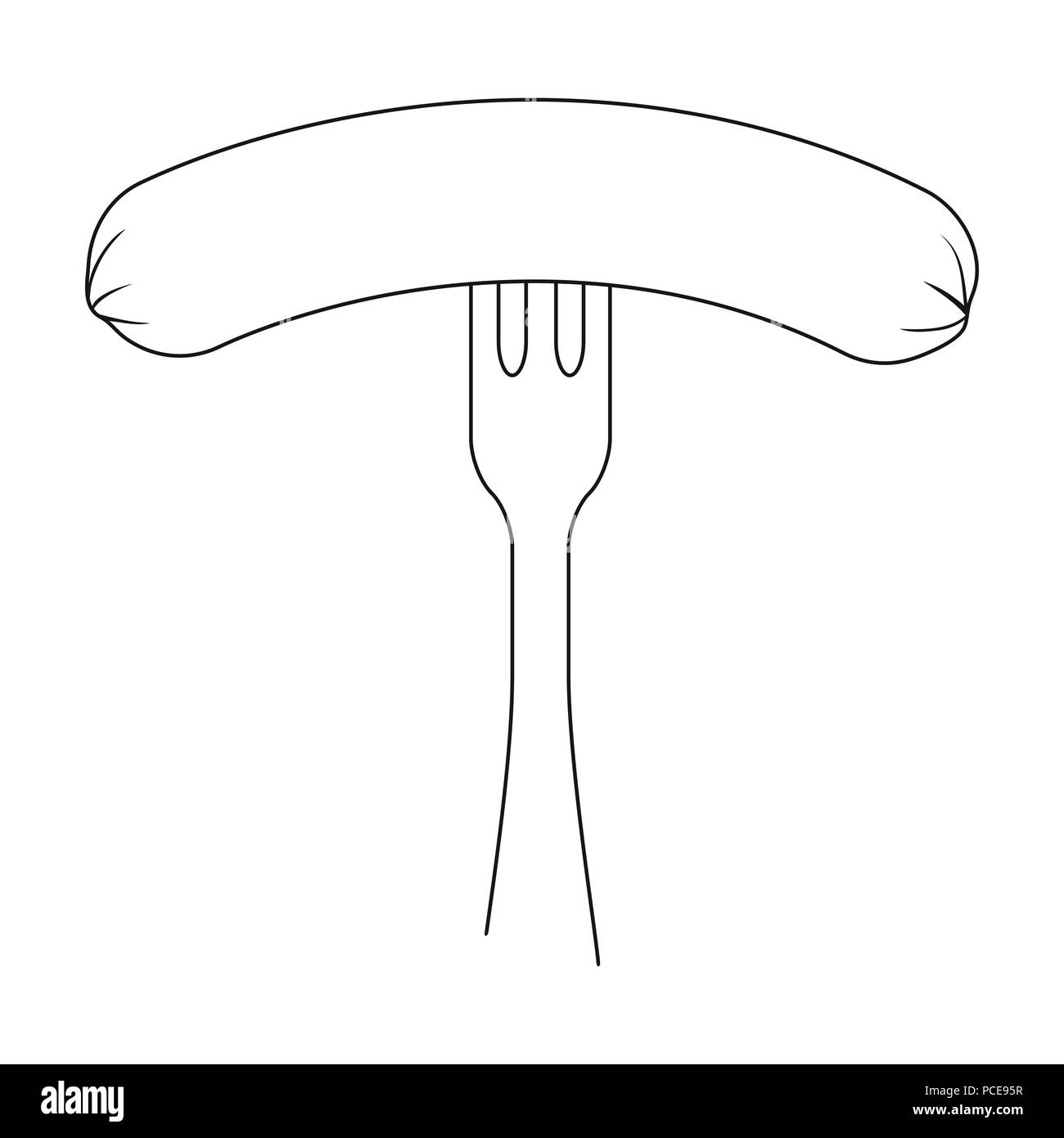 Sausage, single icon in outline style.Sausage, vector symbol stock ...