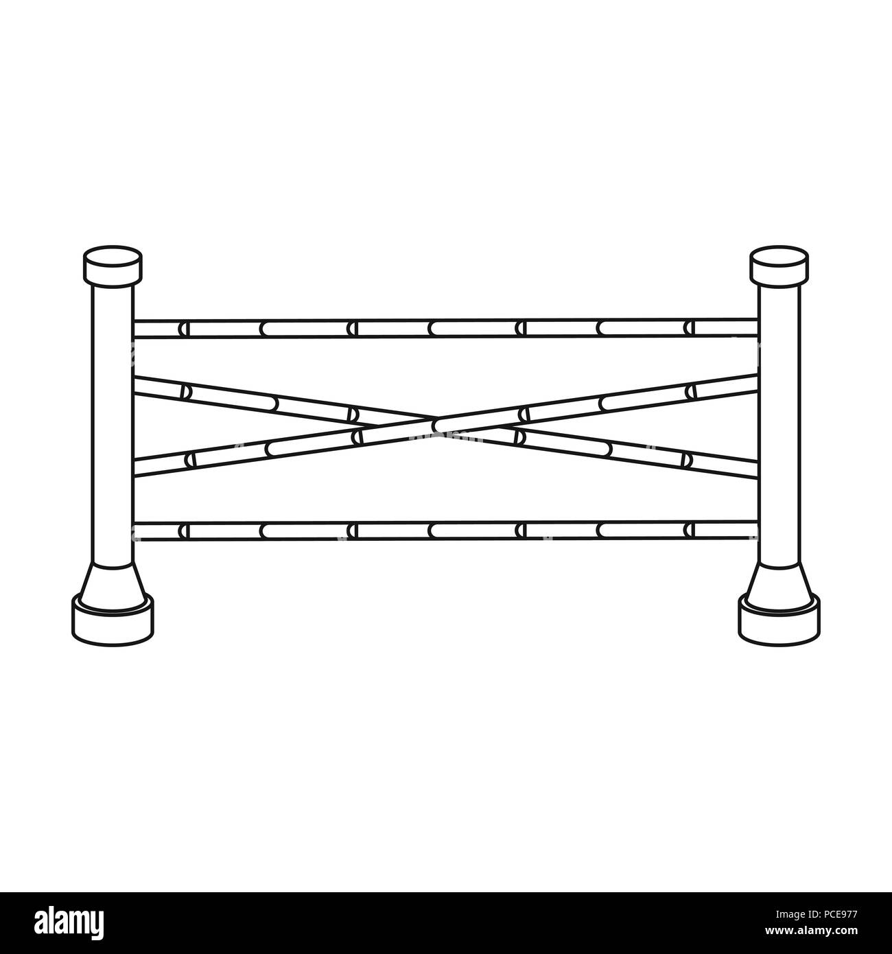 Equestrian barrier icon in outline design isolated on white background ...